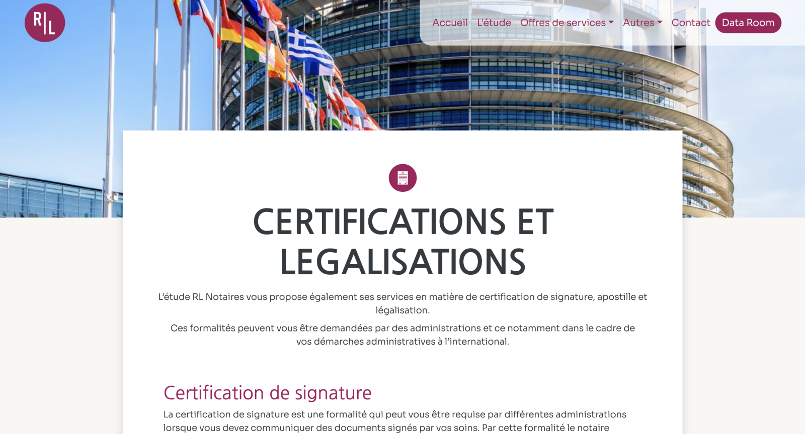 Un service de signature, apostille et légalisation chez RL Notaires